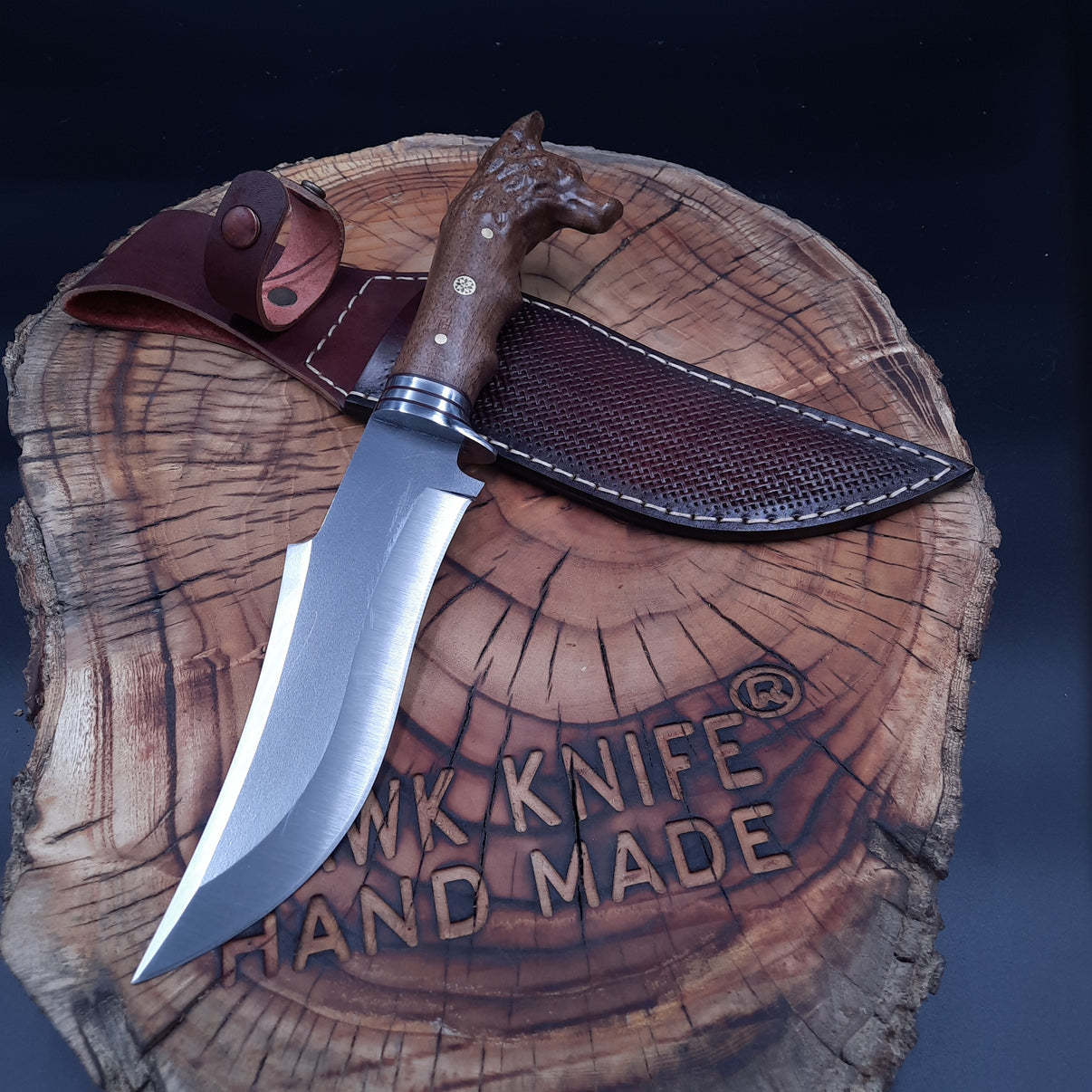 WOLF HEAD HUNTING KNIFE – Hawk Knife
